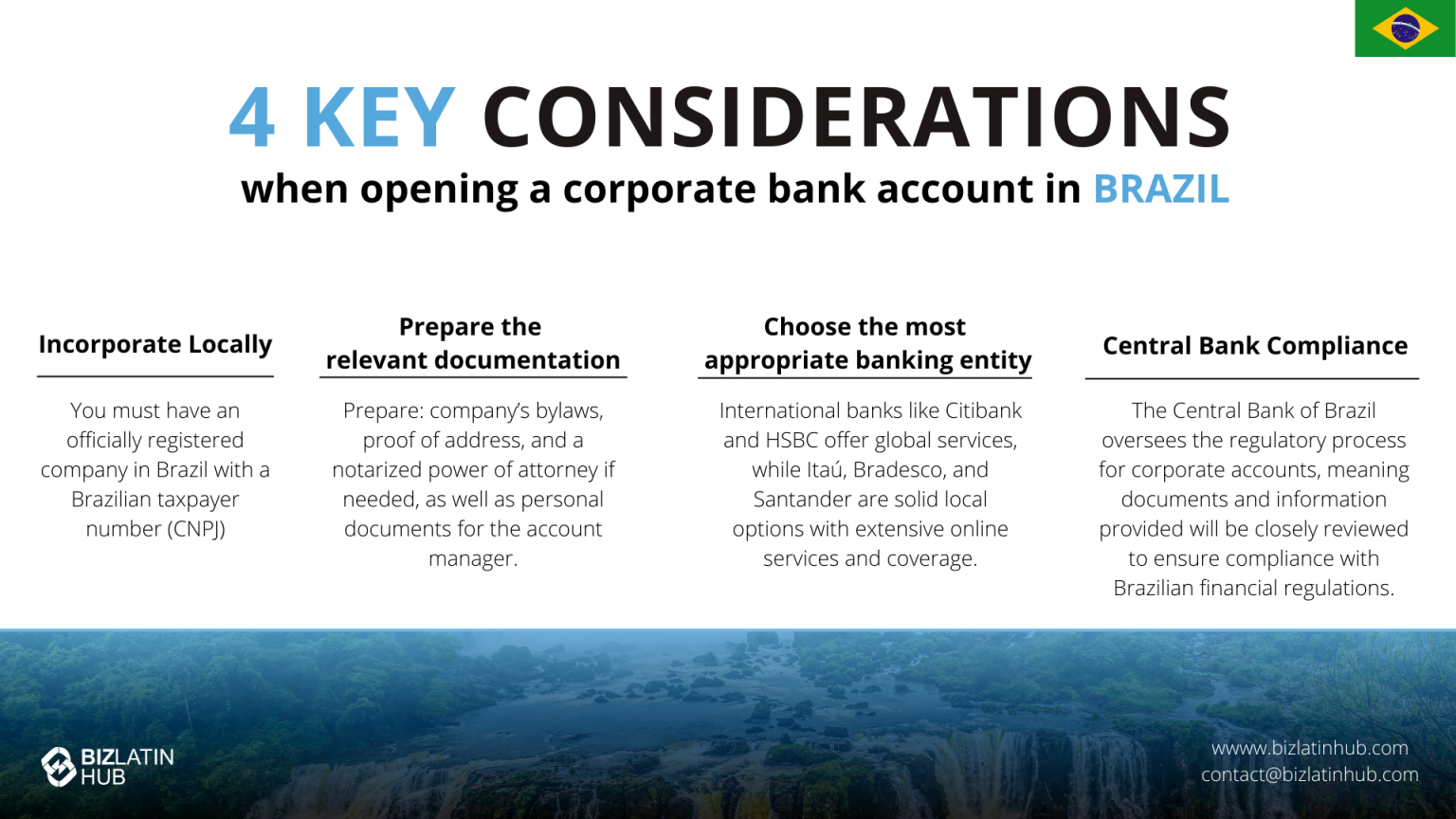 Open a Corporate Bank Account in Brazil | Guide for Foreign-Owned Companies