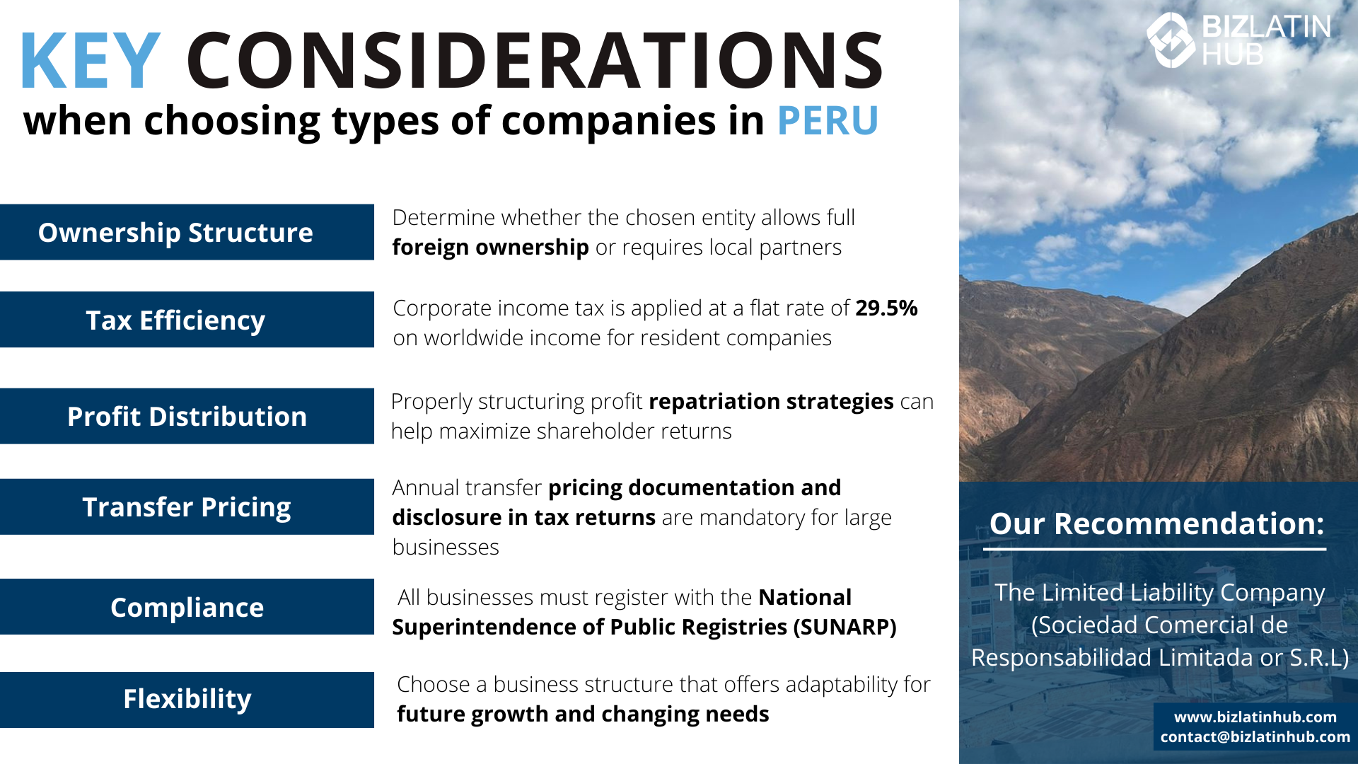 Legal Entity Structures & Company Types in Peru | Biz Latin Hub